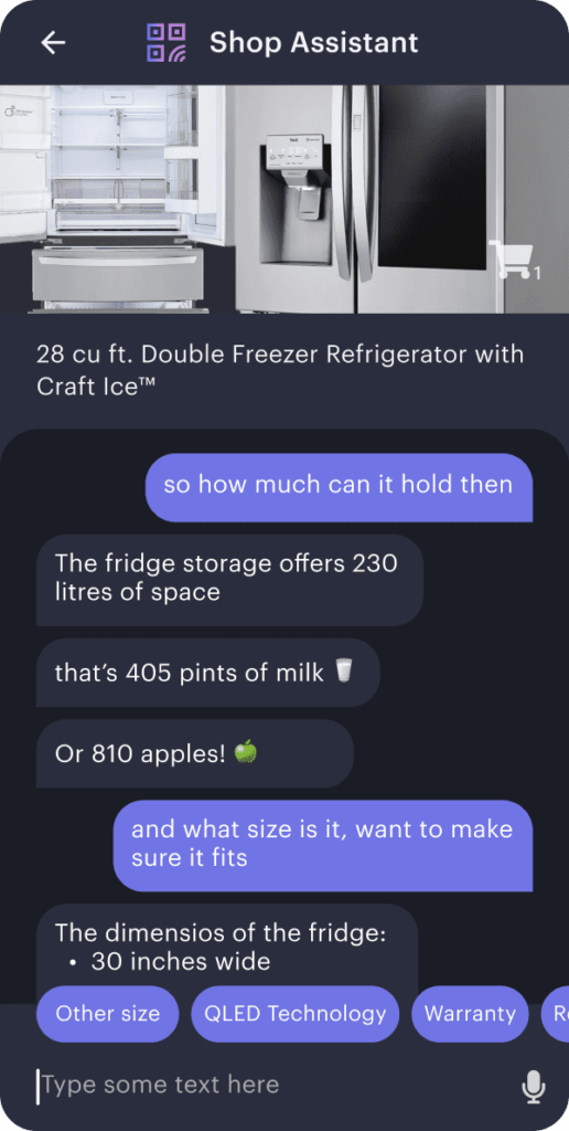 Shopping Assistant Chatbot for Physical Stores - Tovie AI